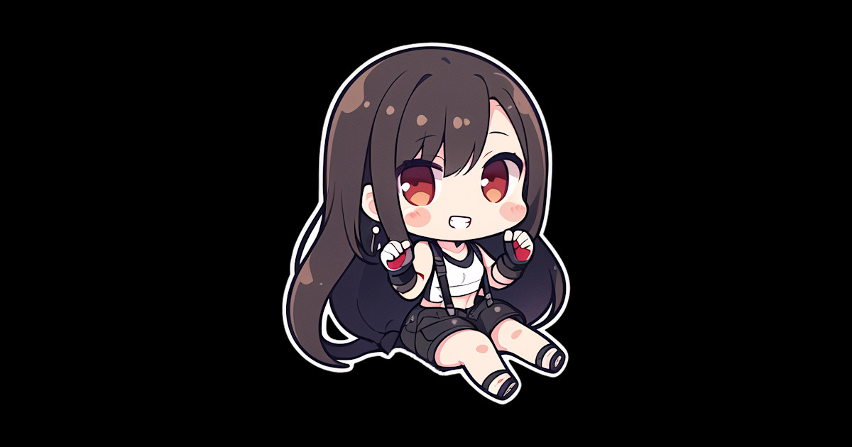 Kawaii Tifa Lockhart - Chibi - Sticker | TeePublic