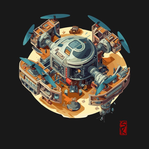 Isometric Space station - Isometric - T-Shirt | TeePublic