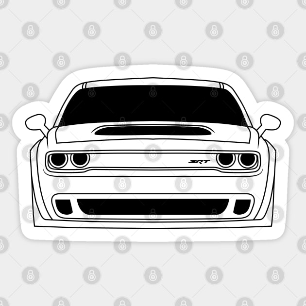 Dodge Challenger SRT Black Outline - Car - Sticker | TeePublic