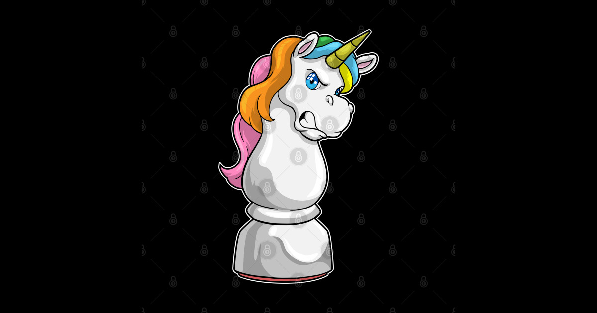 Chess Piece knight as Unicorn - Chess - Chess Player - Sticker | TeePublic