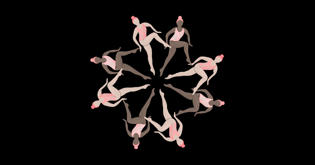 Synchronized Swimmers - Synchronized Swimming - Sticker | TeePublic