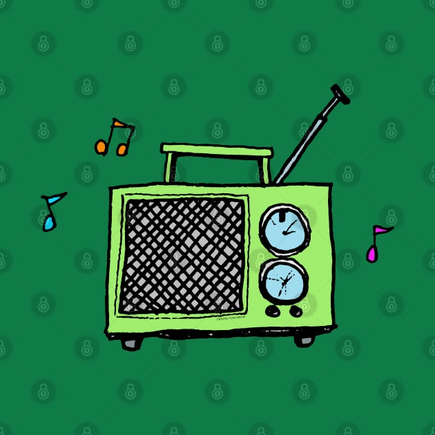 Classic Retro Radio in Cute Green - Radio - T-Shirt | TeePublic