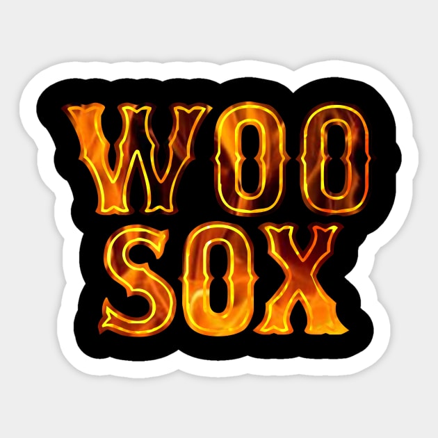 Woo Sox (Fire Design) - Woo Sox - Sticker | TeePublic
