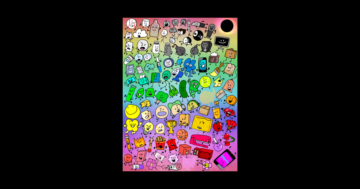 BFDI Inanimate Insanity All Characters (Rainbow) - Bfb - Sticker ...