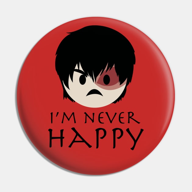 Prince Zuko Angry Emoji 3 "I'm Never Happy" - Zuko - Pin | TeePublic