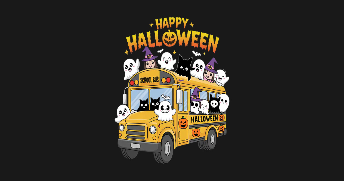 Teacher Halloween School Bus Driver Cute Ghost Witch Party - Teacher ...