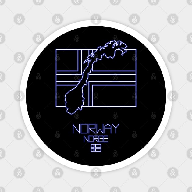 Arcade Vector Wireframe Map of Norway - Norway - Magnet | TeePublic