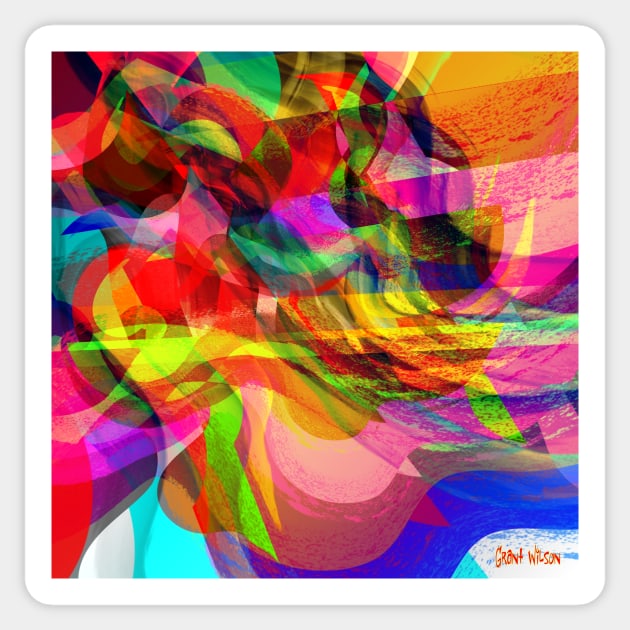 Colour Waves. Abstract Art. - Gimp - Sticker | TeePublic