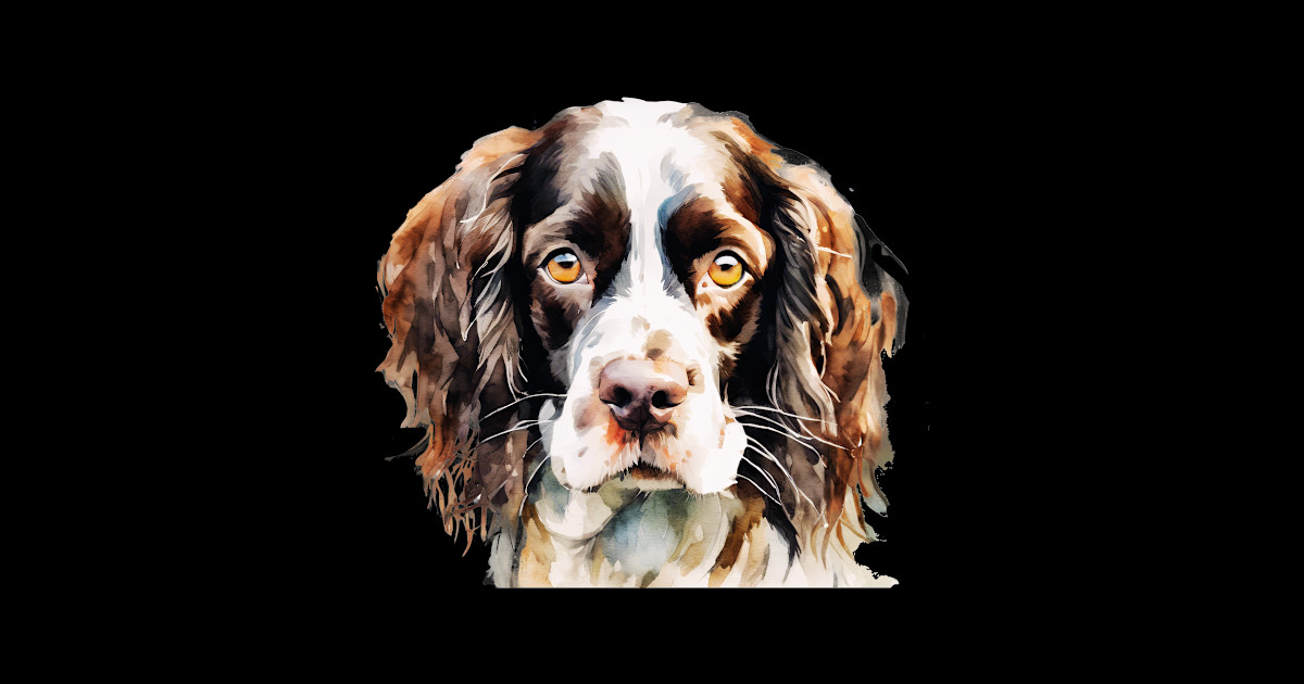 Watercolor English Springer Spaniel Face - English Springer Spaniel ...
