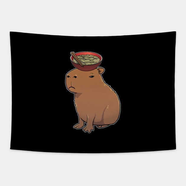 Capybara with Instant Noodles on its head - Capybaras - Tapestry ...