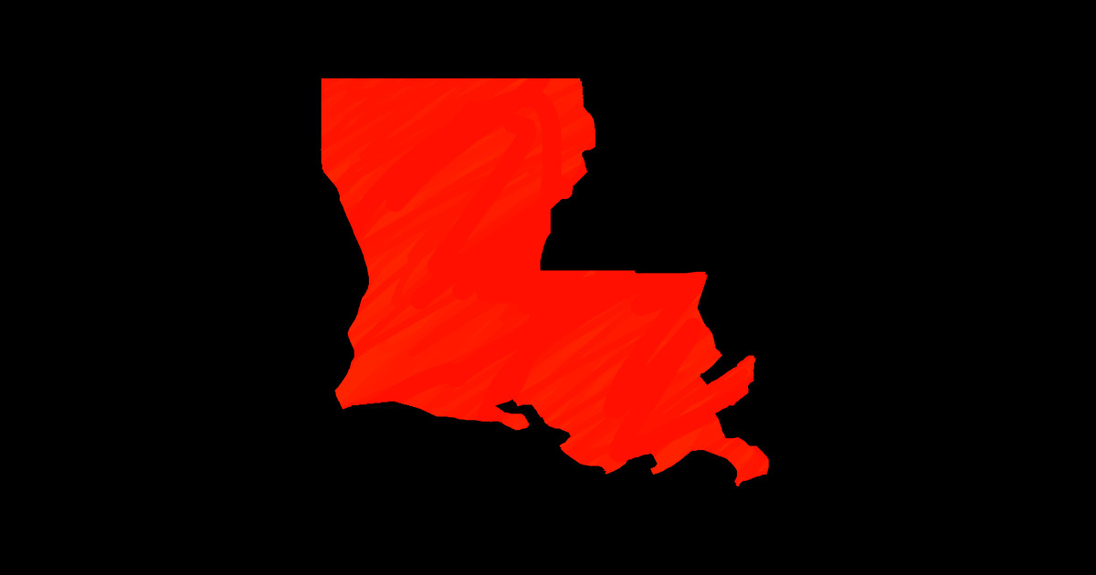 Bright Red Louisiana Outline - Bright Red Louisiana Outline - Sticker ...