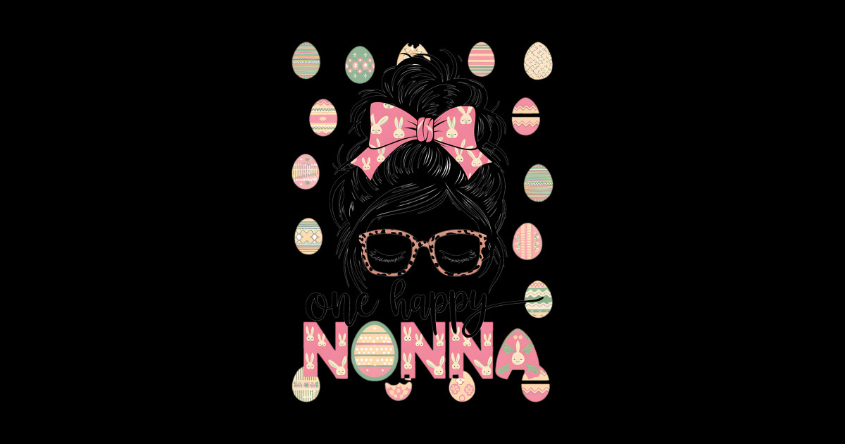 Leopard Messy Bun One Hoppy Nonna Bunny Easter Mom - Leopard Messy Bun ...