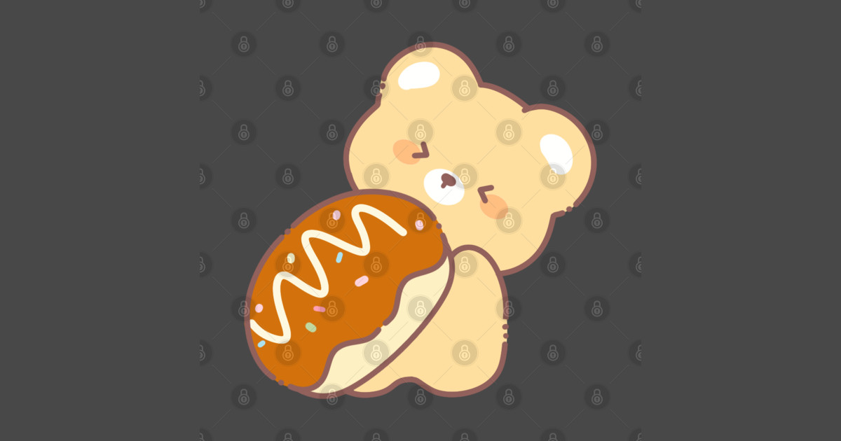 cute and funny bread bear - Kawaii Cute Bear Cartoon Bread Animal - T ...
