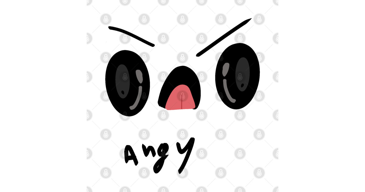Angry Face - Angry - T-Shirt | TeePublic