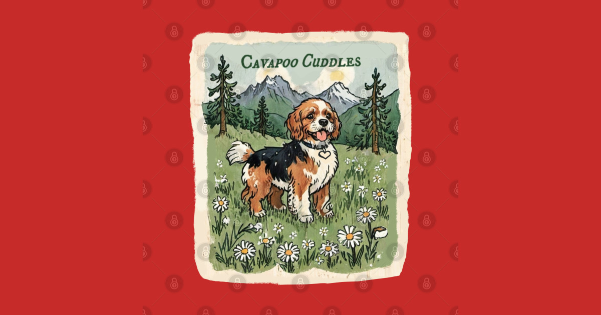 Cuddles of Cavapoo in Sunrise Hiking Mountain Cavapoochon Puppy ...