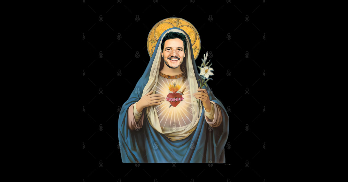 Pedro Pascal sacred heart - Pedro Pascal - Sticker | TeePublic
