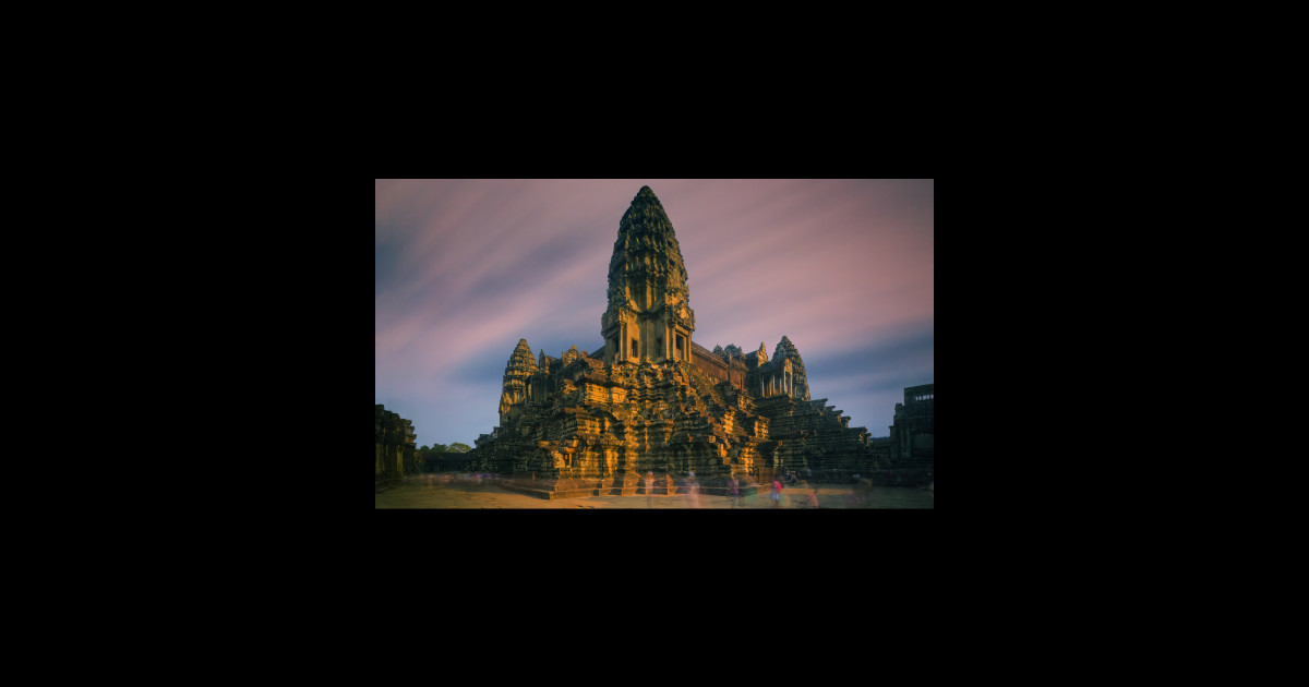 Angkor Wat sunset long exposure - Angkor Wat - Sticker | TeePublic