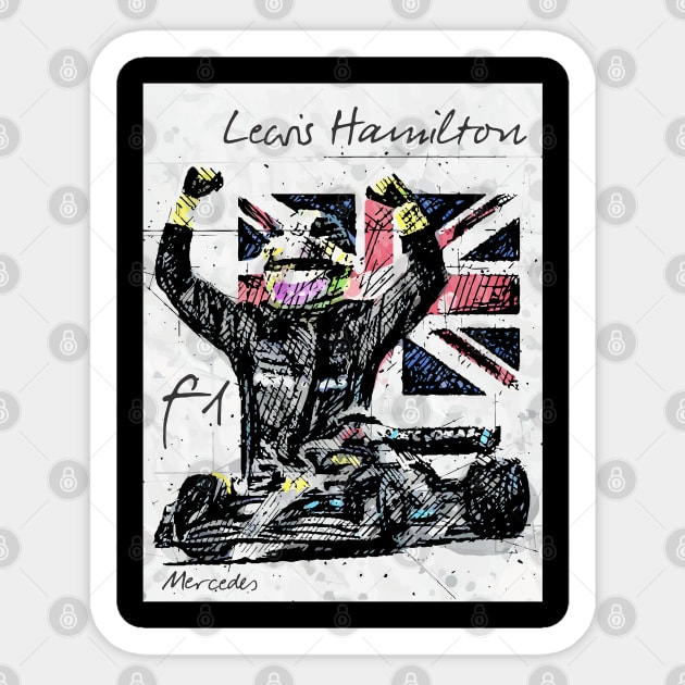 Lewis Hamilton - Mercedes F1 - Mercedes Formula 1 - Sticker | TeePublic