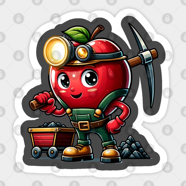 apple the miner - Miner - Sticker | TeePublic