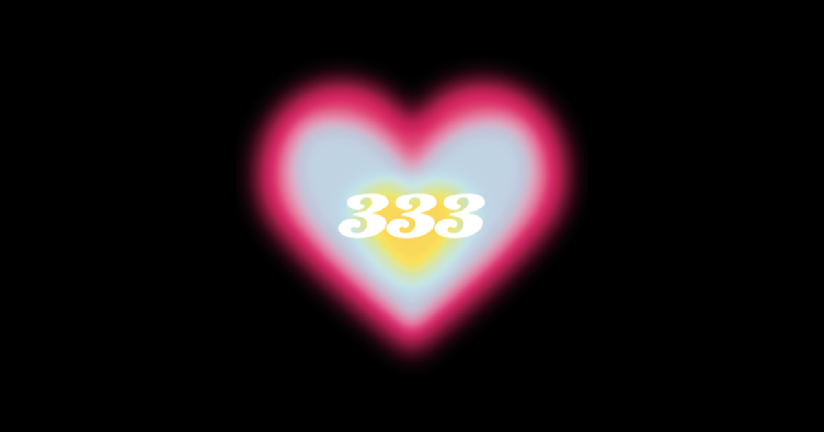 333 angel number heart aura colorful aesthetic - Girl - Posters and Art ...