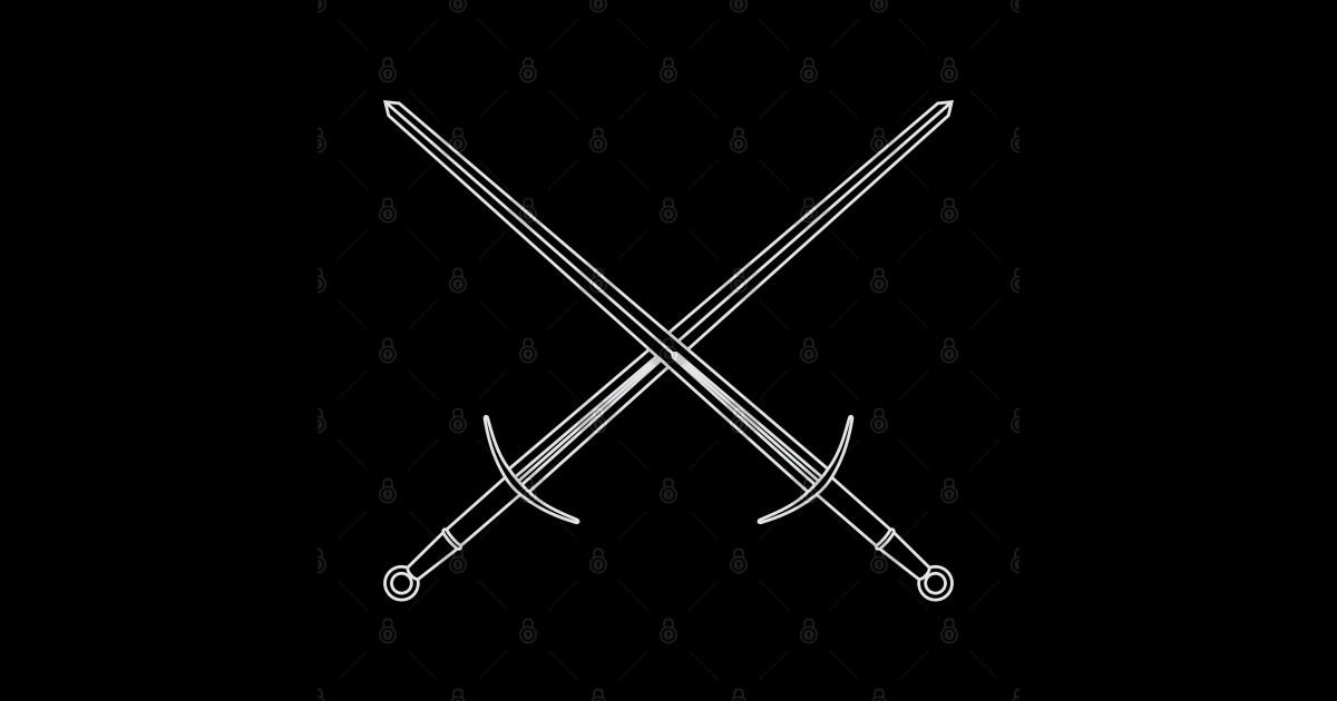 Hand and a half swords / Crossed bastard swords (black) - Hand And A ...