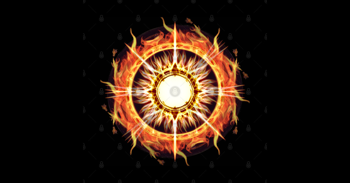 firey inferno sun tileartwork 2023 oct - Firey - Sticker | TeePublic