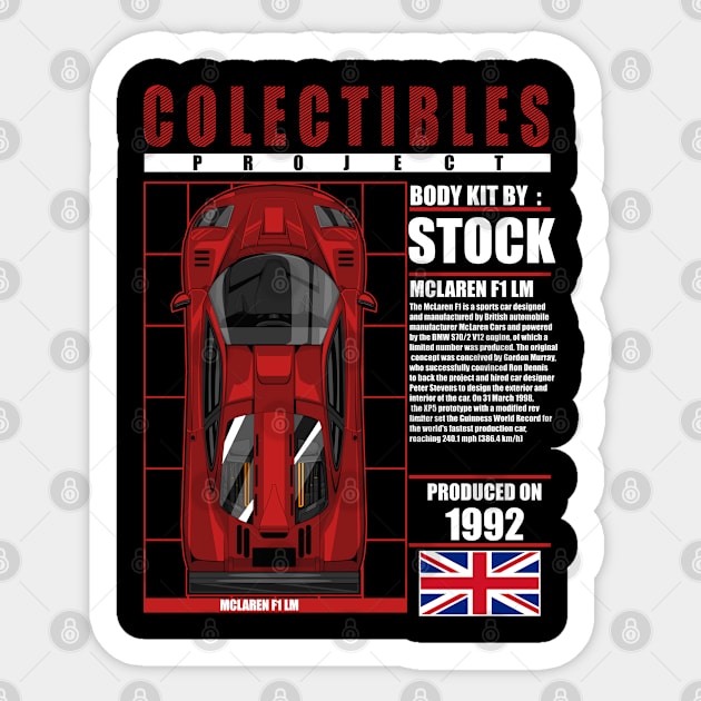MCLAREN F1 LM (RED) - Mclaren F1 - Sticker | TeePublic