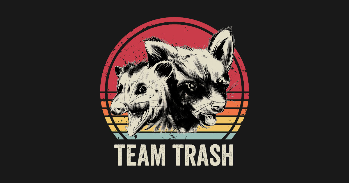 Team Trash Funny Raccoon Opossum - Team Trash Raccoon Opossum - T-Shirt ...
