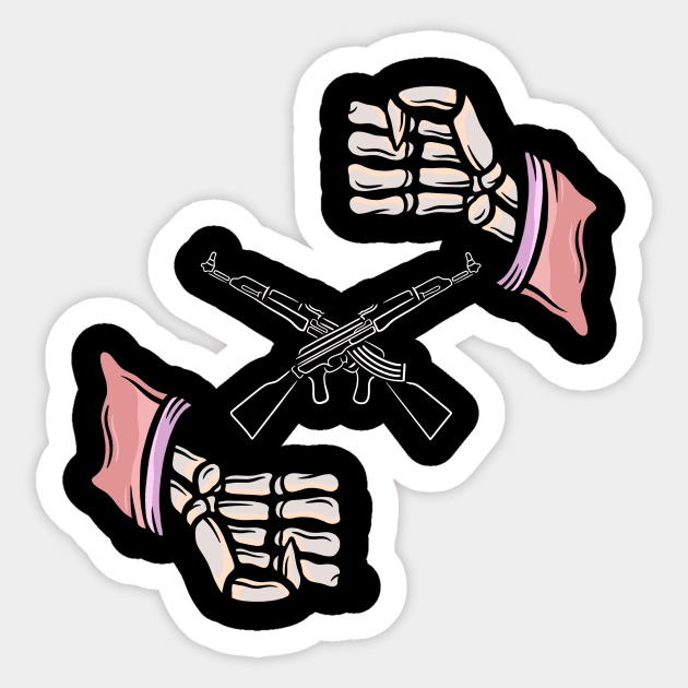 Gun and skull - Gun - Sticker | TeePublic