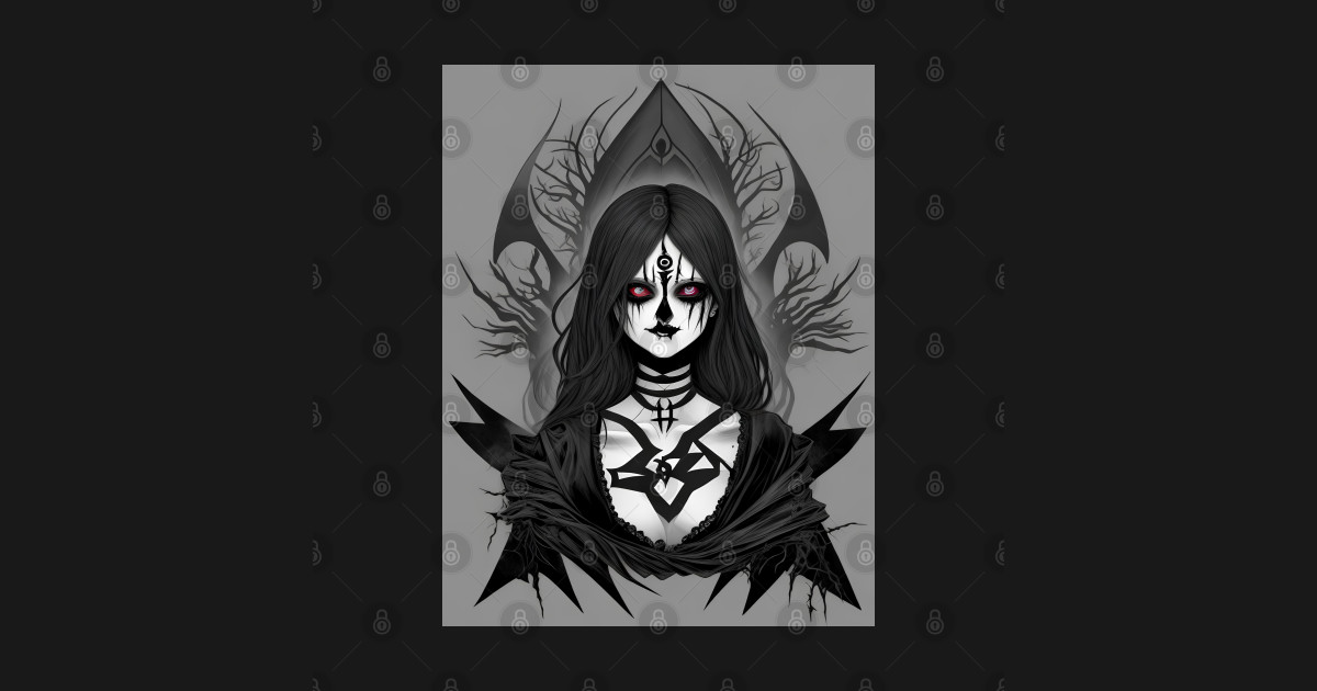 Skeleton-Faced Banshee: Nordic Anime Portrait - Banshee - T-Shirt ...