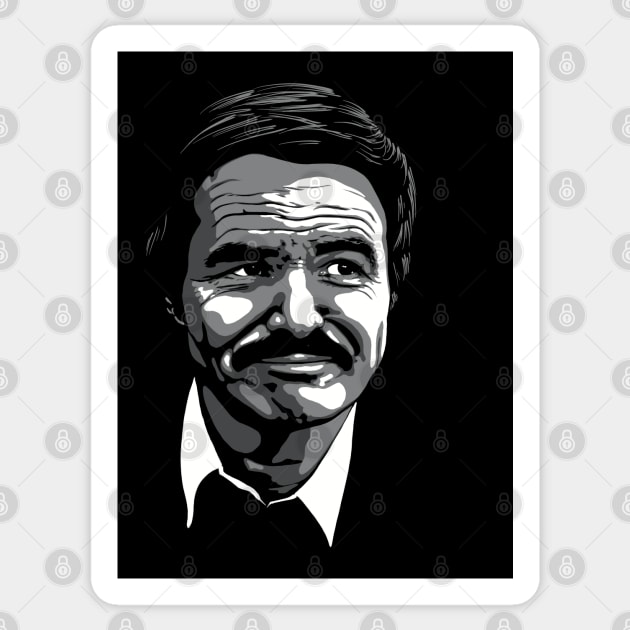 Burt Reynolds greyscale - Burt Reynolds - Sticker | TeePublic
