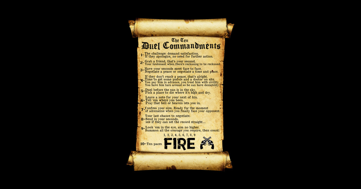 Ten Duel Commandments - Hamilton - Sticker | TeePublic