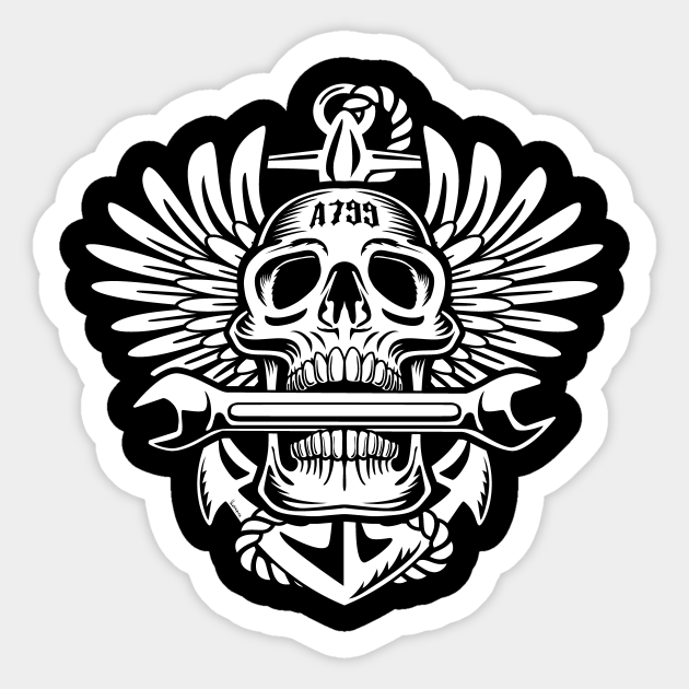 Naval Aviation A799 Skull with Wings, Wrench, and Anchor - Naval ...