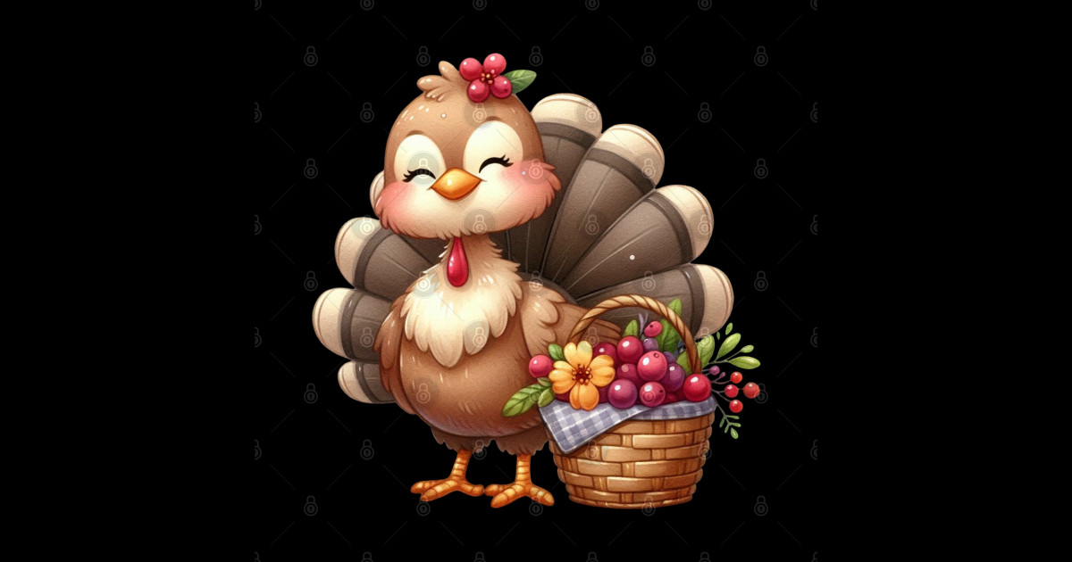 Cute Cartoon Thanksgiving Turkey - Cute Turkey - Sticker | TeePublic