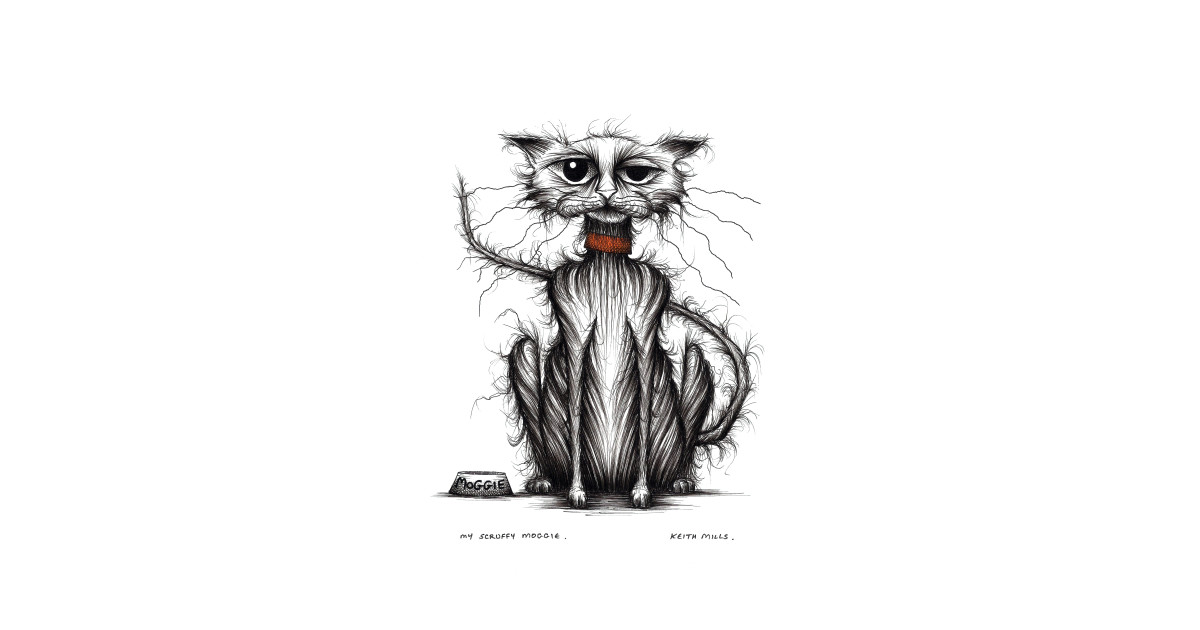 My scruffy moggie - Bad Cats - T-Shirt | TeePublic