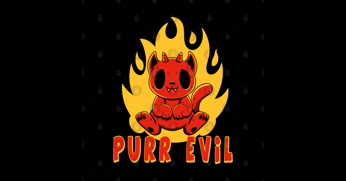 Purr Evil - Demon Cat - Sticker | TeePublic