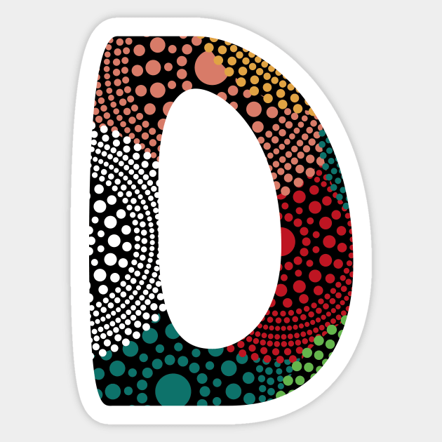 D Aboriginal letter - Alphabet - Sticker | TeePublic