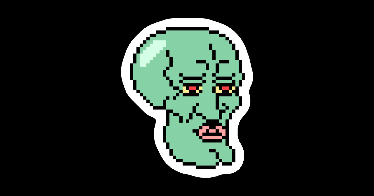 Sigma Squidward Meme Pixel Art - Sigma Squidward - Sticker | TeePublic