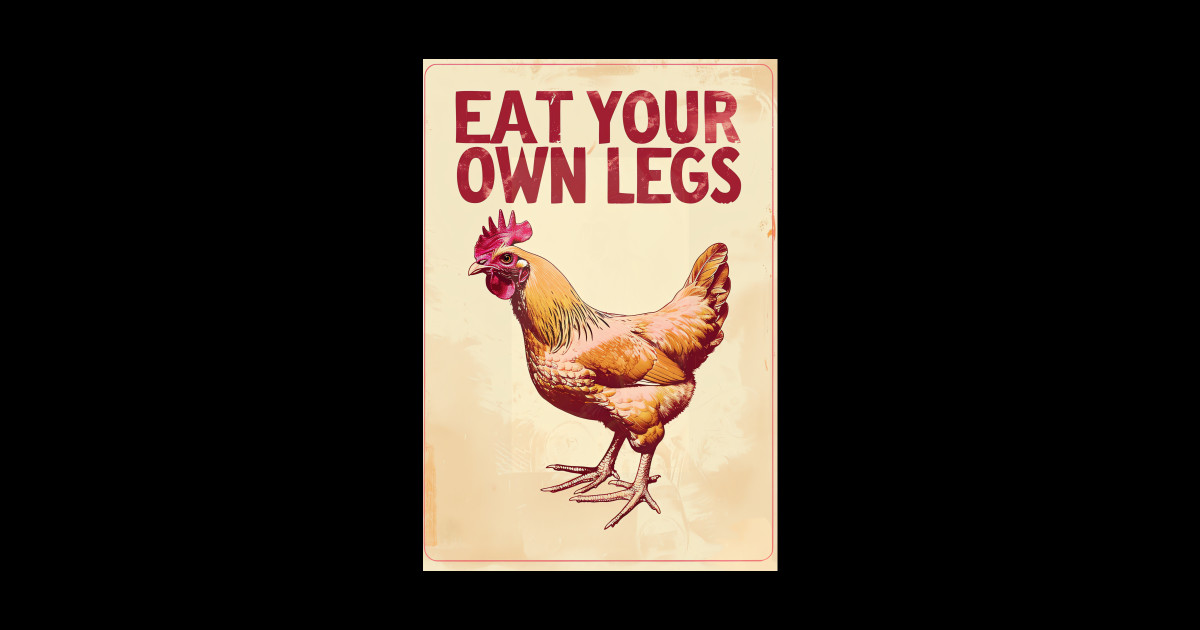 Chicken - Eat Your Own Legs - Vintage Vegan and Animal Rights Print ...