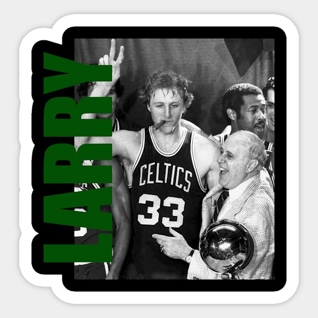 Larry Bird // Retro Aesthetic Fan Art // 80s - Larry Bird - Sticker ...