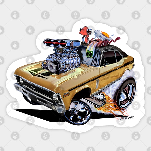 SUPER Nova 1970 Chevy Nova Gold - Nova - Sticker | TeePublic