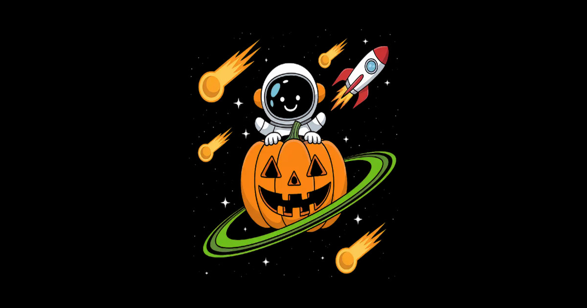 Pumpkin Planet Spaceship Astronaut Halloween - Pumpkin Planet Spaceship ...