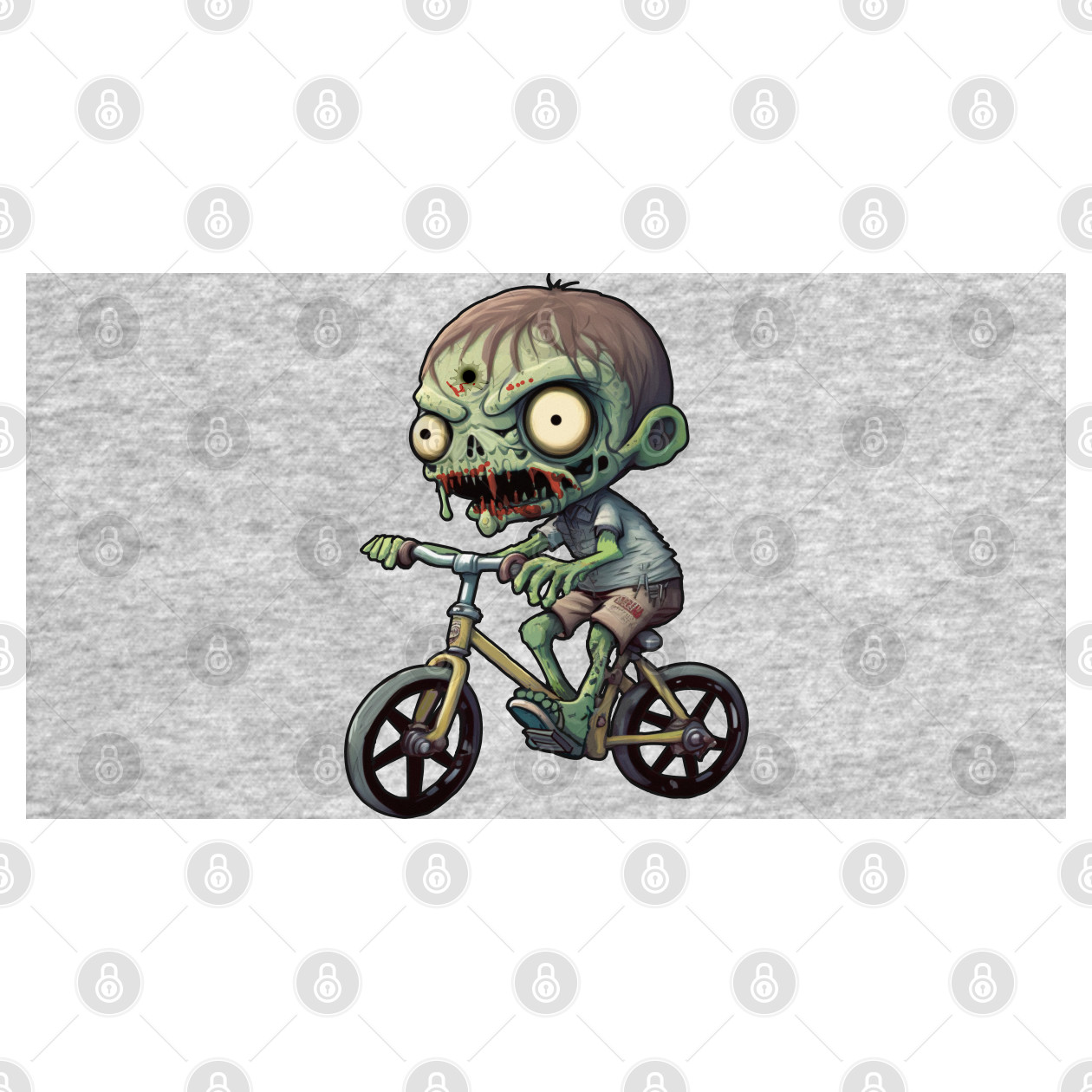 Chibi Zombie on bicycle - Zombie - T-Shirt | TeePublic