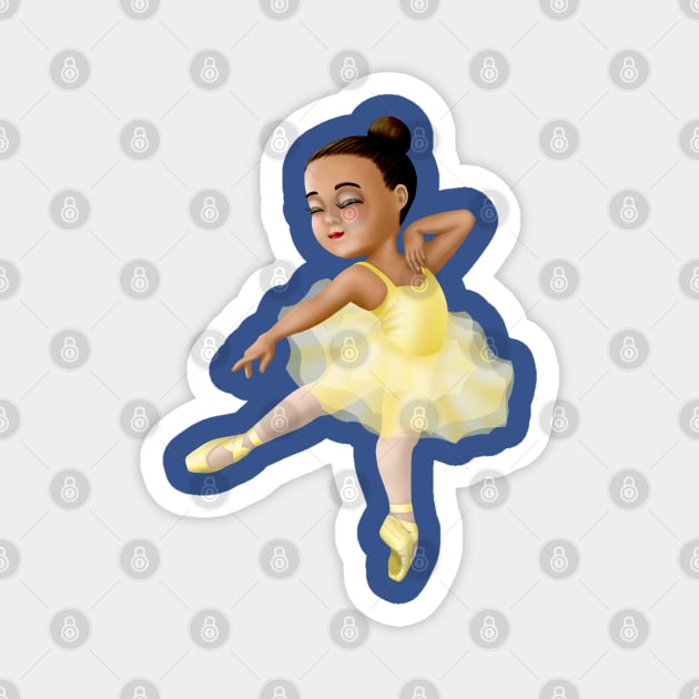 Cute Yellow Ballerina African American Black Girl Dancer - Ballerina ...