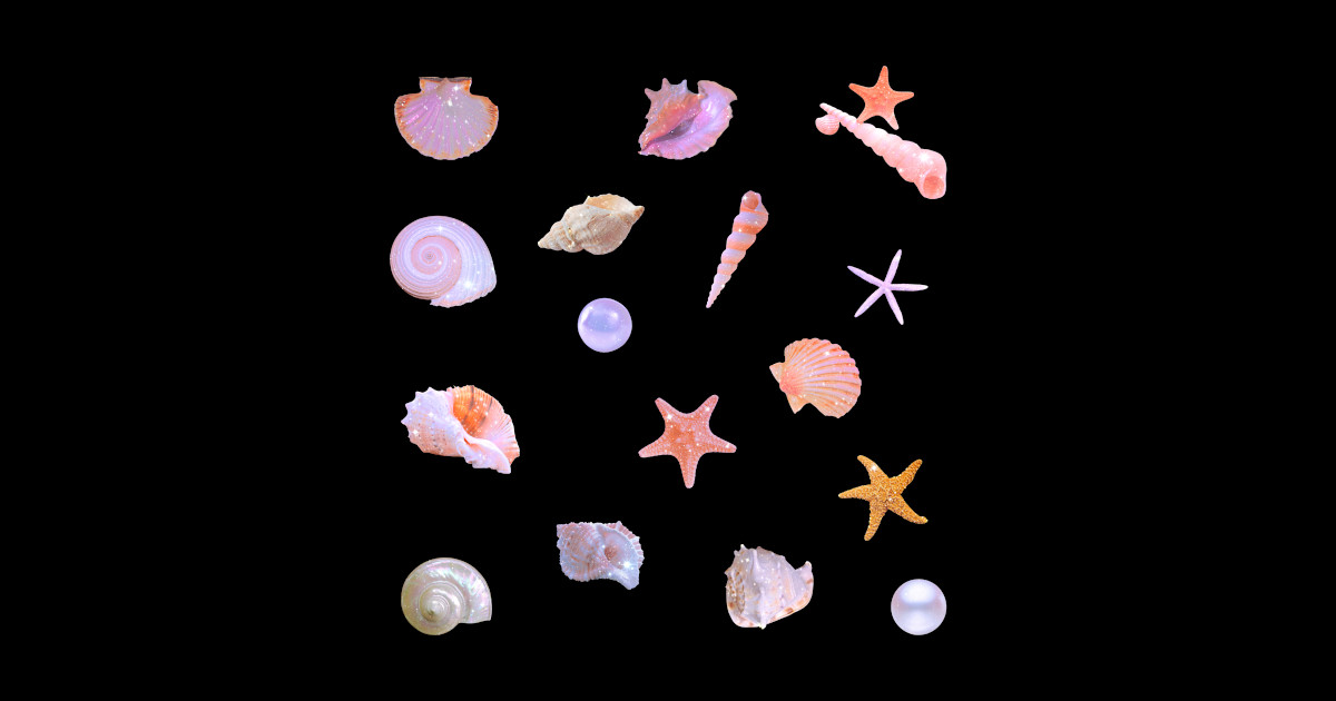 Aesthetic Seashells - Preppy Beach - Sticker | TeePublic