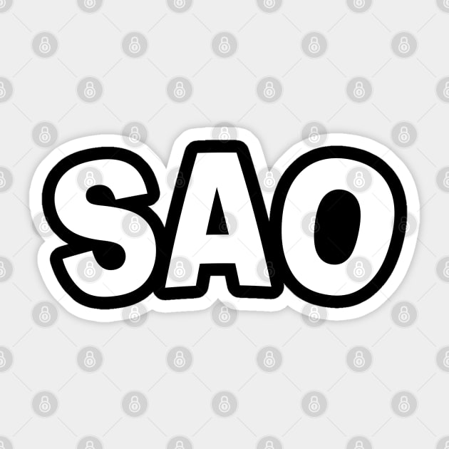 SAO Bold White - Sao Bold White - Sticker | TeePublic