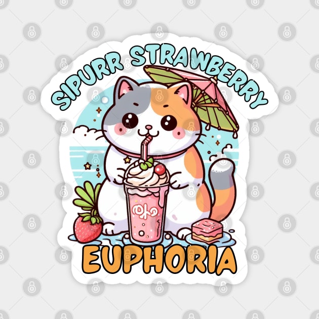 Strawberry milkshake cat - Strawberry Milkshake - Magnet | TeePublic