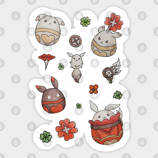 Watercolor Genshin Impact Klee set - Klee - Sticker | TeePublic