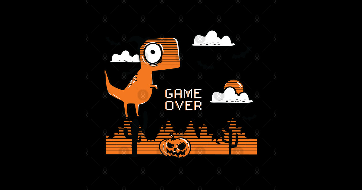Game Over Dinosaur - Dinosaurs Cute - Sticker | TeePublic
