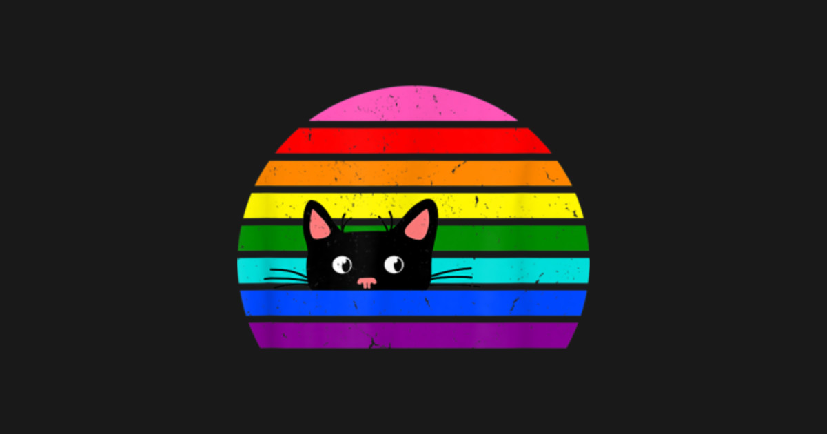 Cute-Cat-Lover-LGBTQ-Pride-Rainbow-Flag-Colors-predistressed-T-Shirt ...